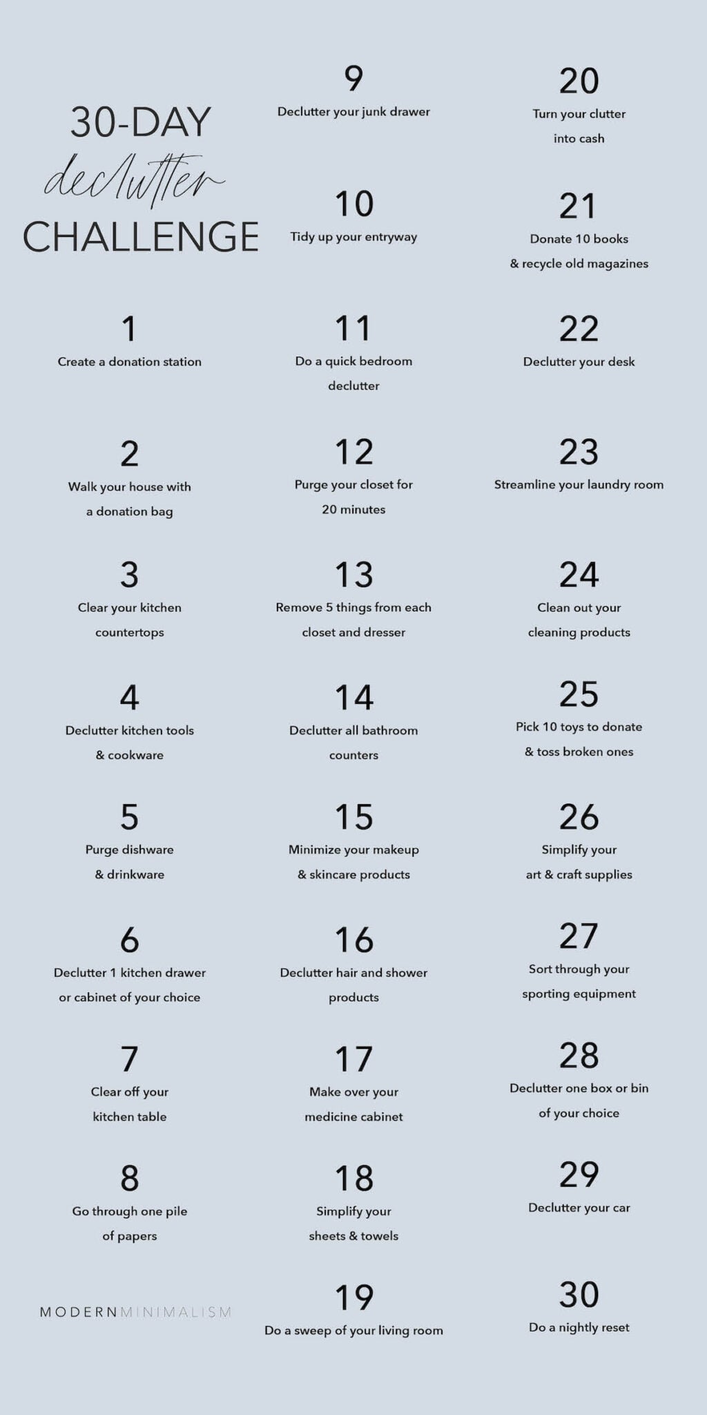 The Ultimate 30-Day Declutter Challenge - Modern Minimalism